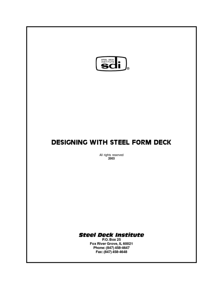 Designing With Steel Deck Form | PDF | Bending | Deck (Ship)