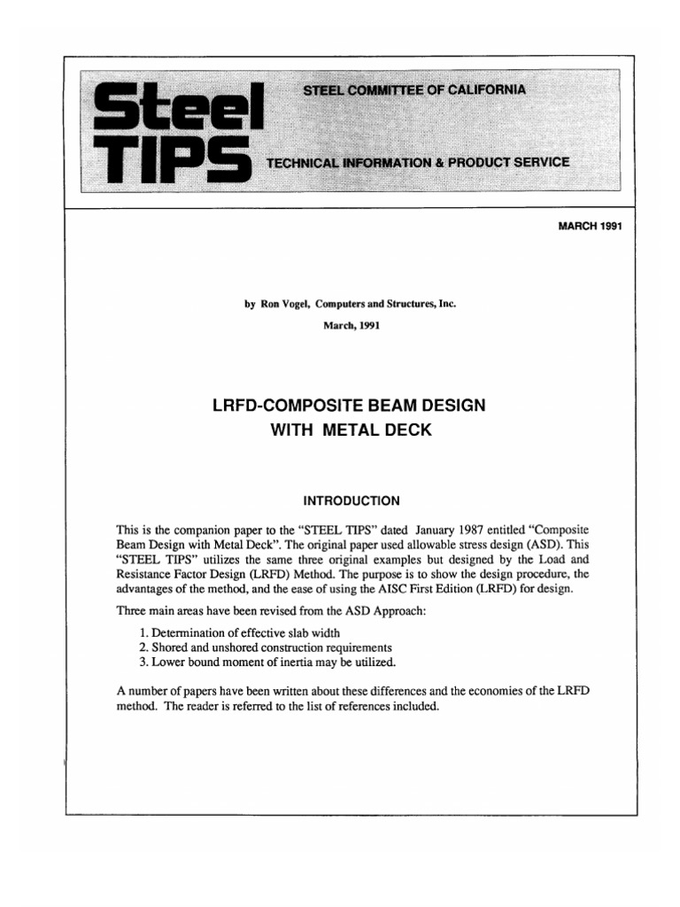 LRFD Composite Beam Design Guide | PDF | Technology & Engineering