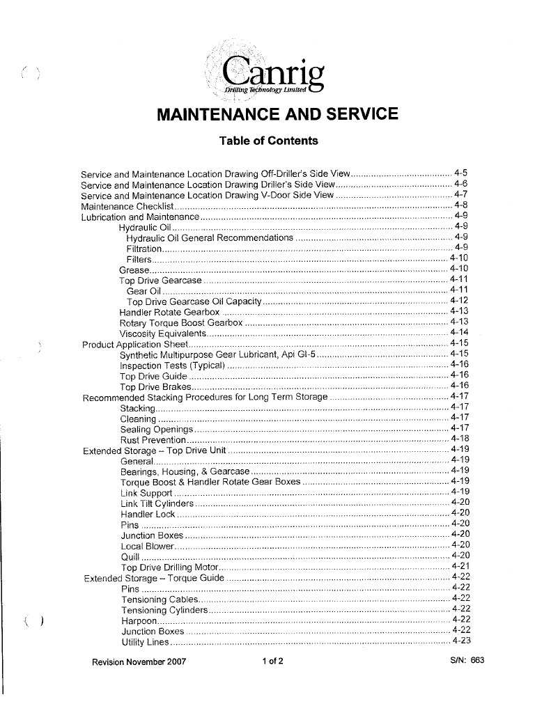 750-Ton Top Drive Model 1250AC-681 Maint and Service, Mech's | PDF