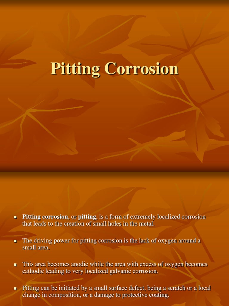 Pitting Corrosion | PDF | Corrosion | Electrochemistry
