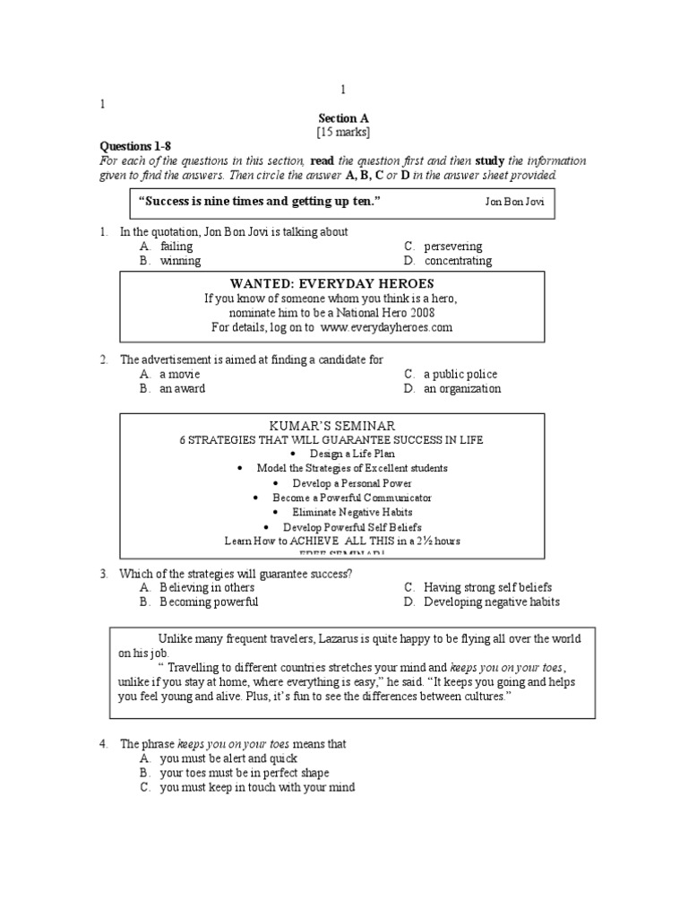 English Paper 2 - Form 4 | PDF | Autism | Cognition