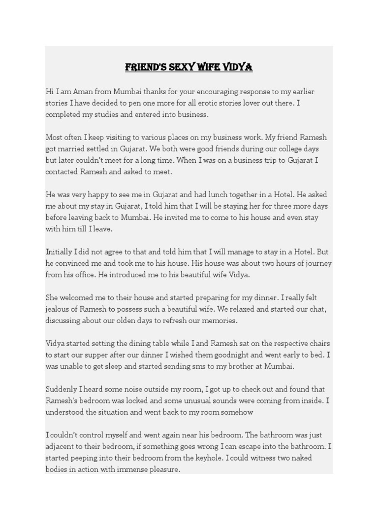 Friend's Sexy Wife Vidya | PDF