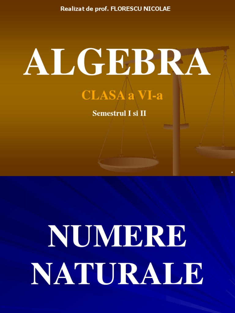 Algebra Clasa A Vi-A | PDF
