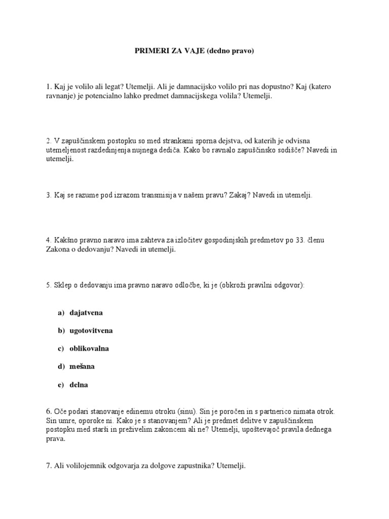 Primeri Za Vaje | PDF