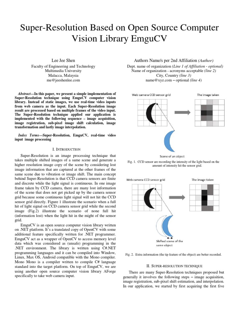 Super-Resolution Based On Open Source Computer Vision Library EmguCV ...