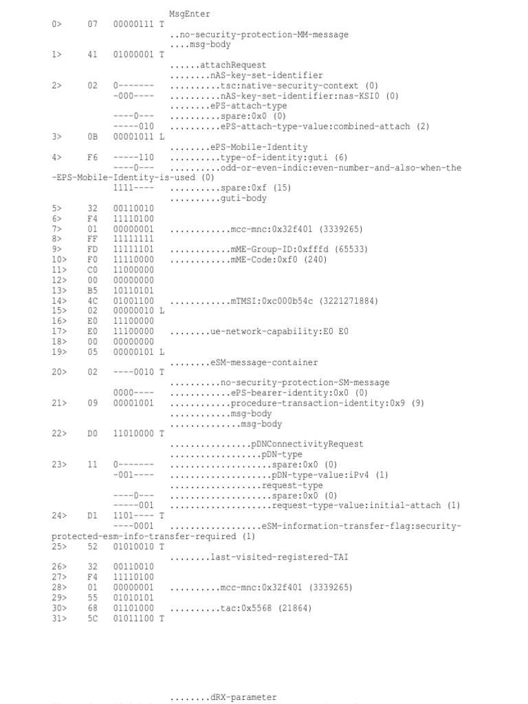 LTE Attach Request with GUTI | PDF