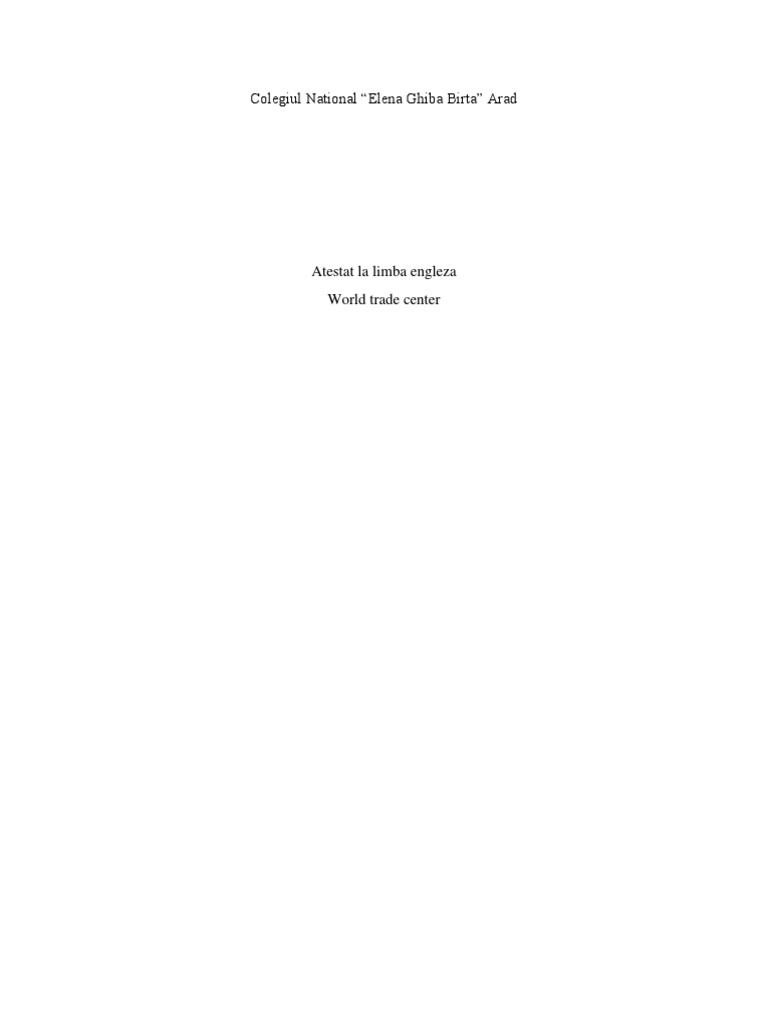 Atestat Engleza | PDF | World Trade Center (1973–2001)