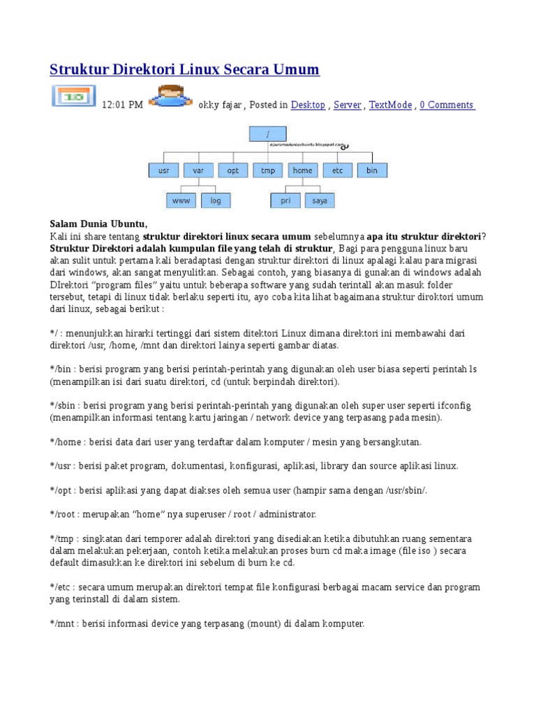 Struktur Direktori Linux | PDF