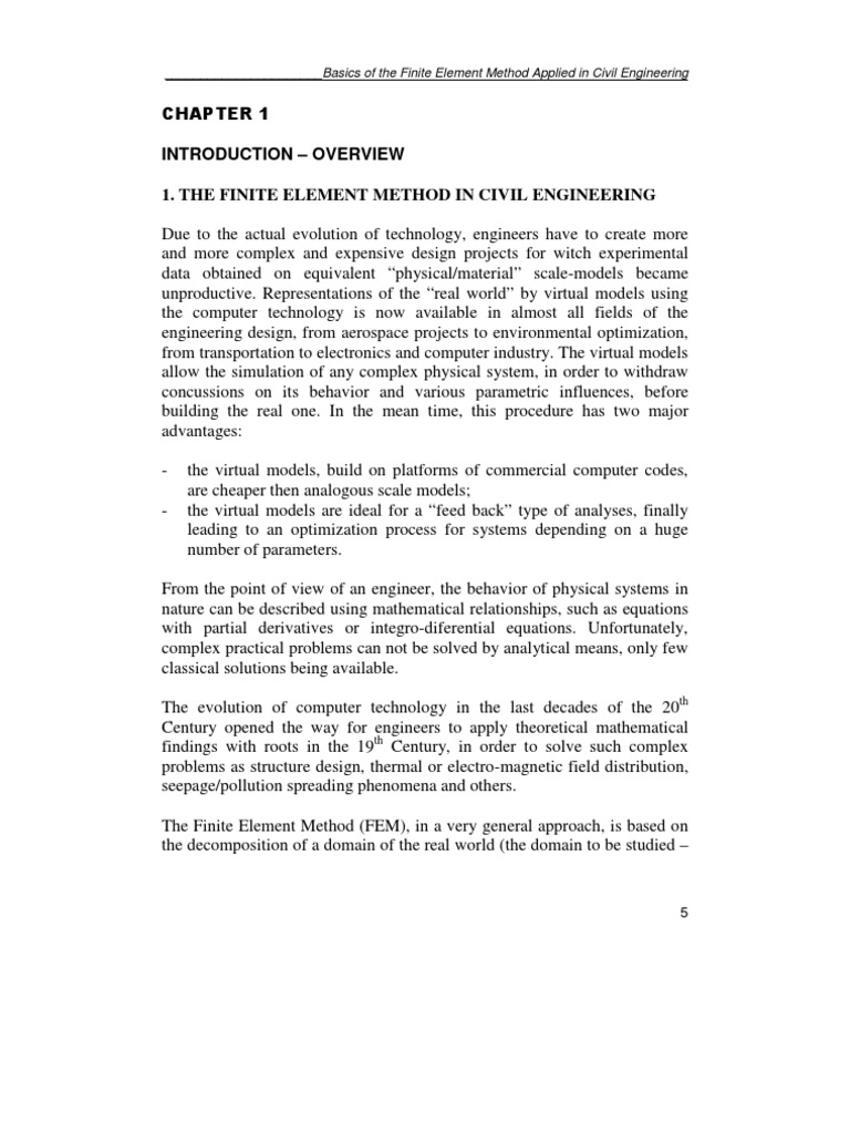 Chapter 1 | PDF | Finite Element Method | Structural Analysis