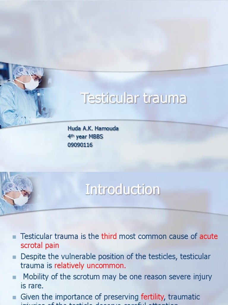 Testicular Trauma | PDF | Testicle | Major Trauma