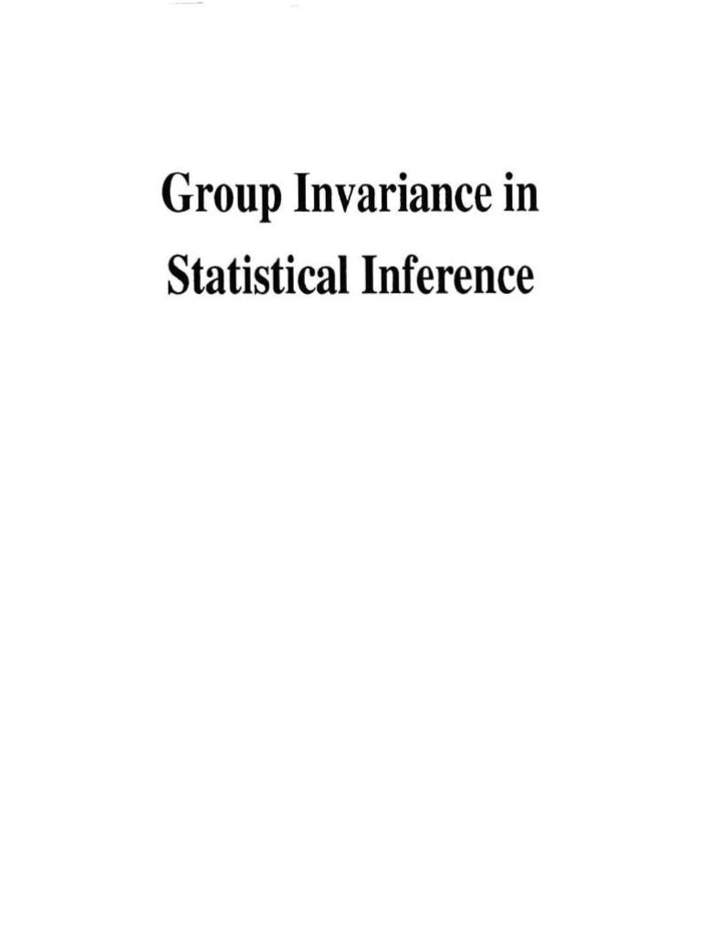 Group Invariance in Statistical Inference (Narayan) | PDF | Eigenvalues ...
