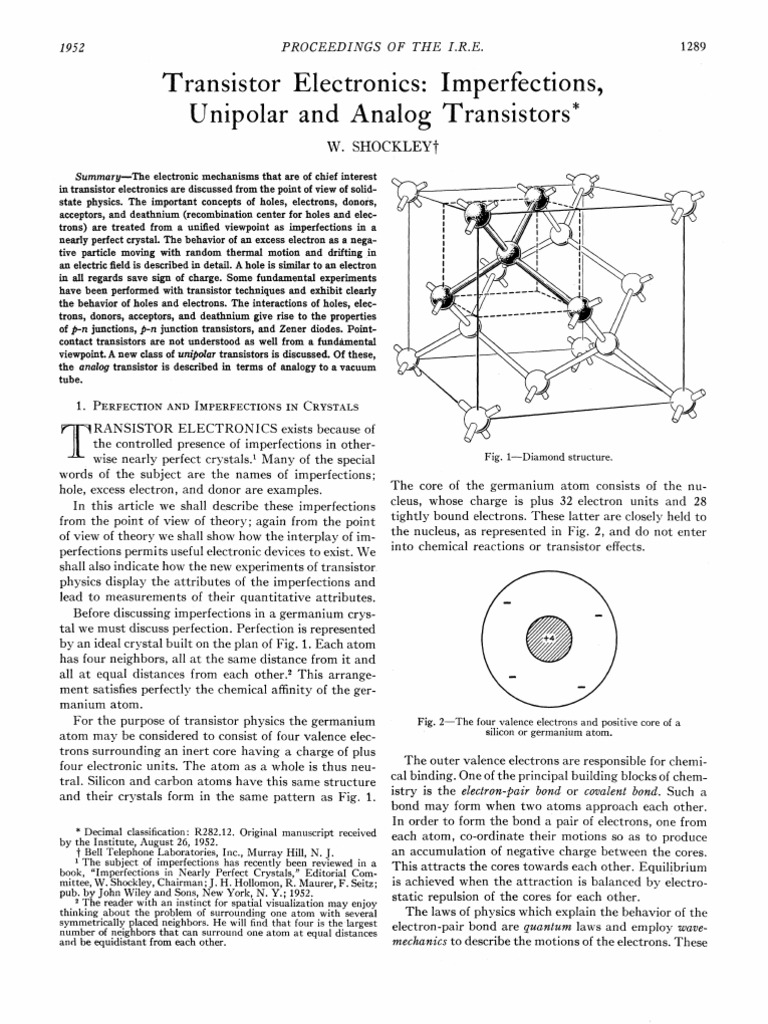 Transistor Electronics: Imperfections, Unipolar and Analog Transistors ...