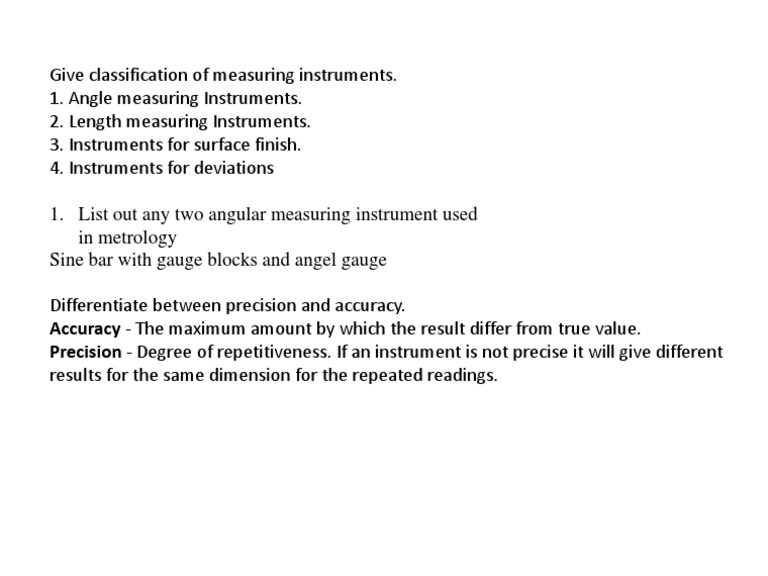 Classification of Measuring Instruments | PDF | Science & Mathematics ...