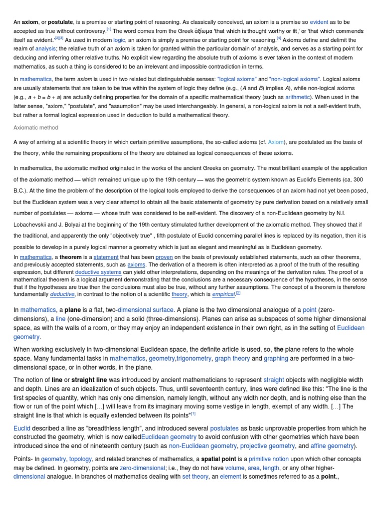 Evident: Axiomatic Method | PDF | Axiom | Line (Geometry)