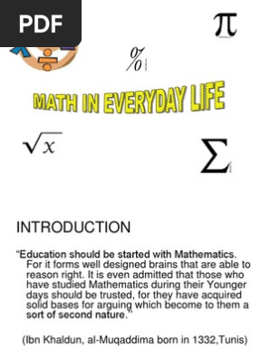 Math In Daily Life Ppt