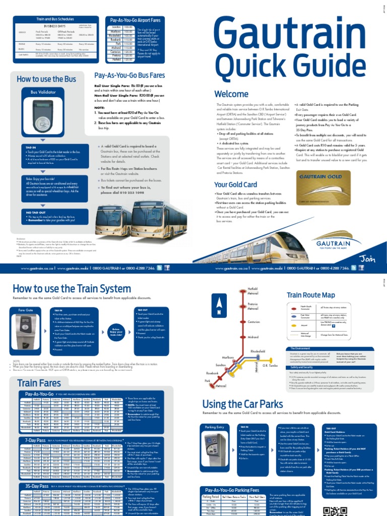 Gautrain Guide | PDF | Bus | Service Industries