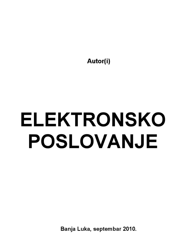 Elektronsko Poslovanje | PDF