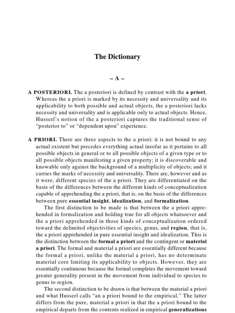 Philosophical Concepts: A Priori & A Posteriori | PDF | Philosophy