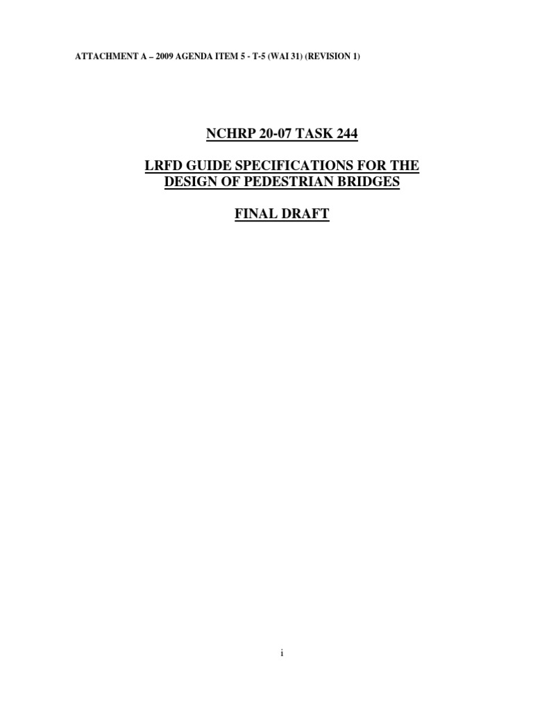 AASHTO Guide Specifications For Design Of Pedestrian Bridges 2009 ...