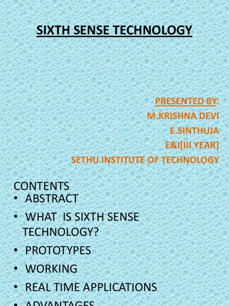 Overview of Sixth Sense Technology | PDF | Human–Computer Interaction ...