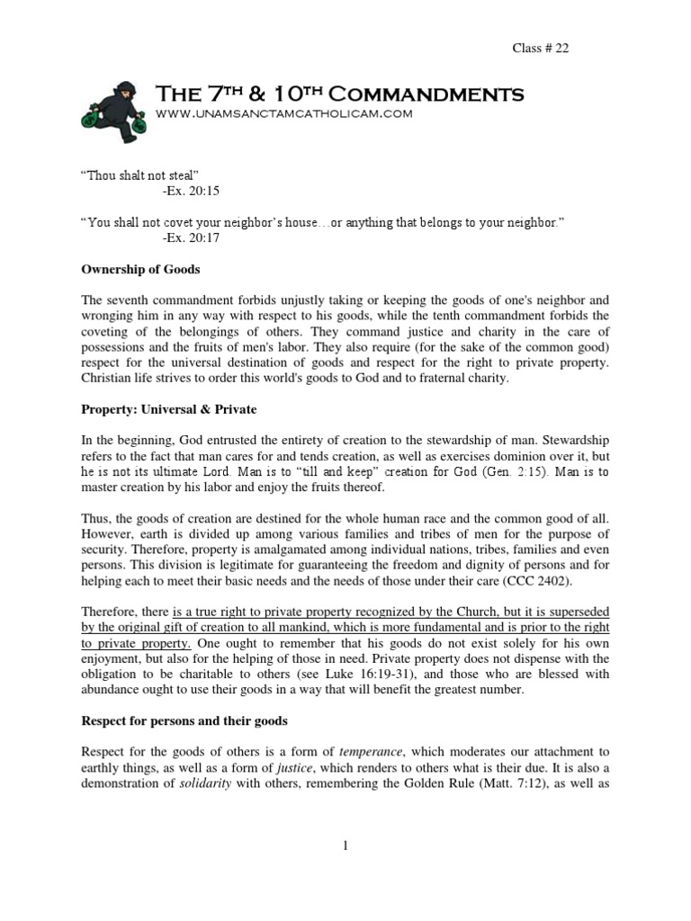 7th & 10th Commandments | PDF