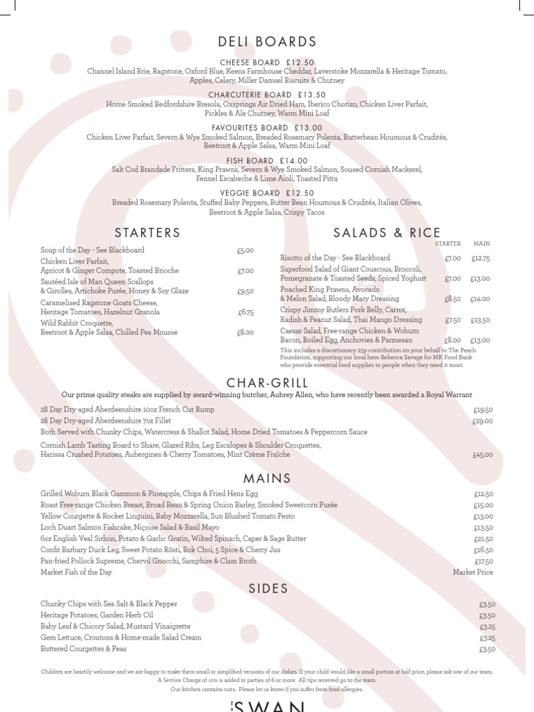 The Swan Salford Menu 2013 | PDF | Salad | French Fries