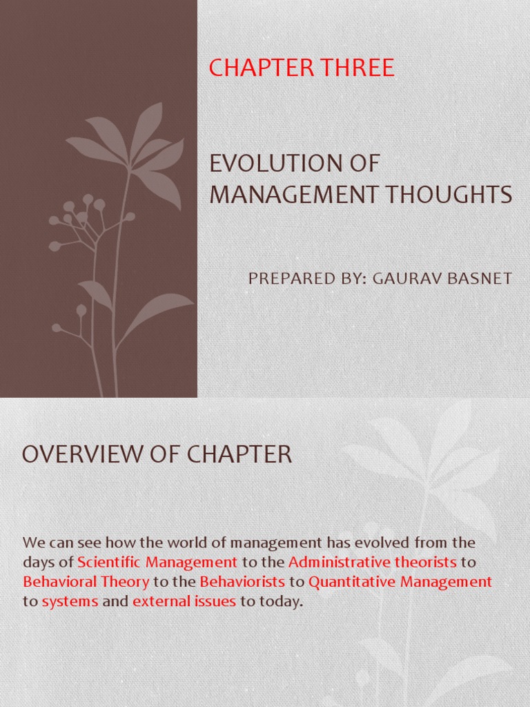 Evolution of Management Thought | PDF | Motivation | Motivational