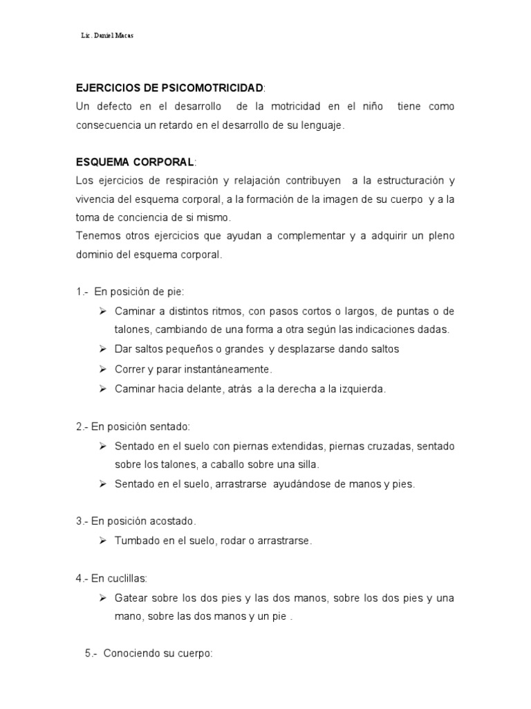 Ejercicios de Psicomotricidad | PDF | Ritmo | Sonido