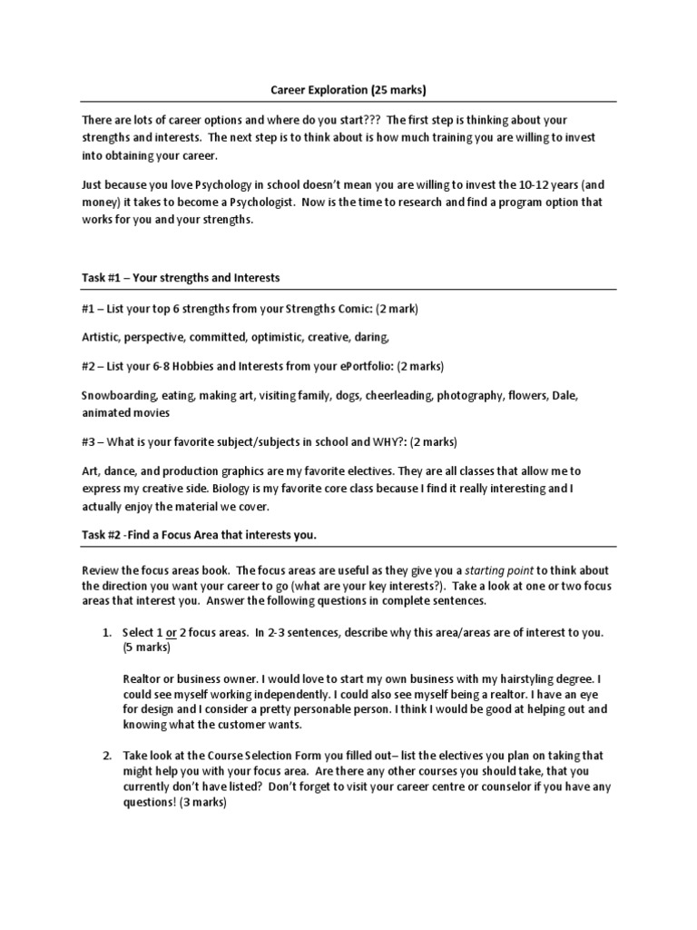 Career Exploration Worksheet 1 | PDF | College | Apprenticeship