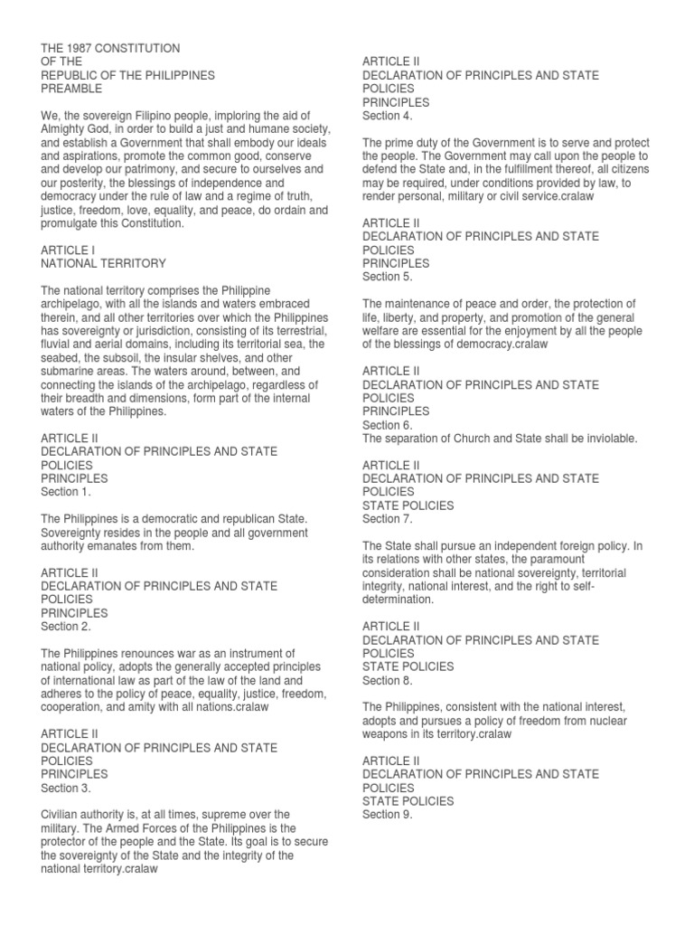 The 1987 Constitution | PDF