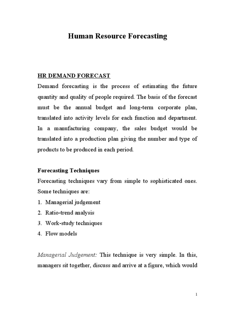 HR Forecasting | PDF | Human Resource Management | Forecasting