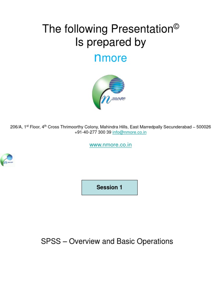 SPSS Overview K | PDF | Level Of Measurement | Spss