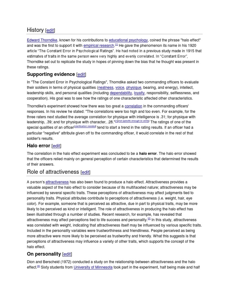 Halo Effect | PDF | Physical Attractiveness | Psychological Concepts