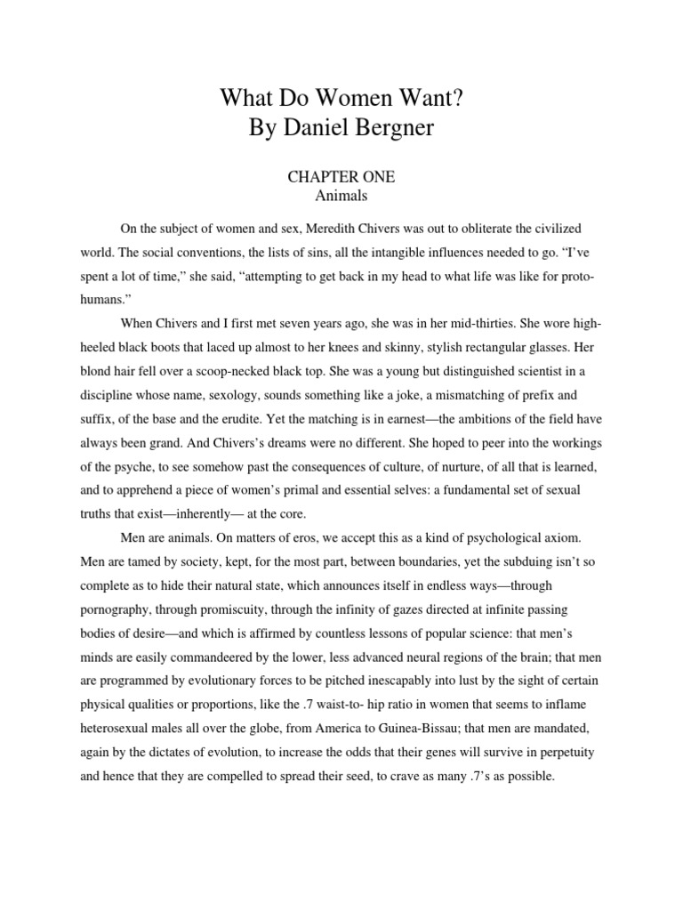 WHAT DO WOMEN WANT by Daniel Bergner | PDF | Vagina