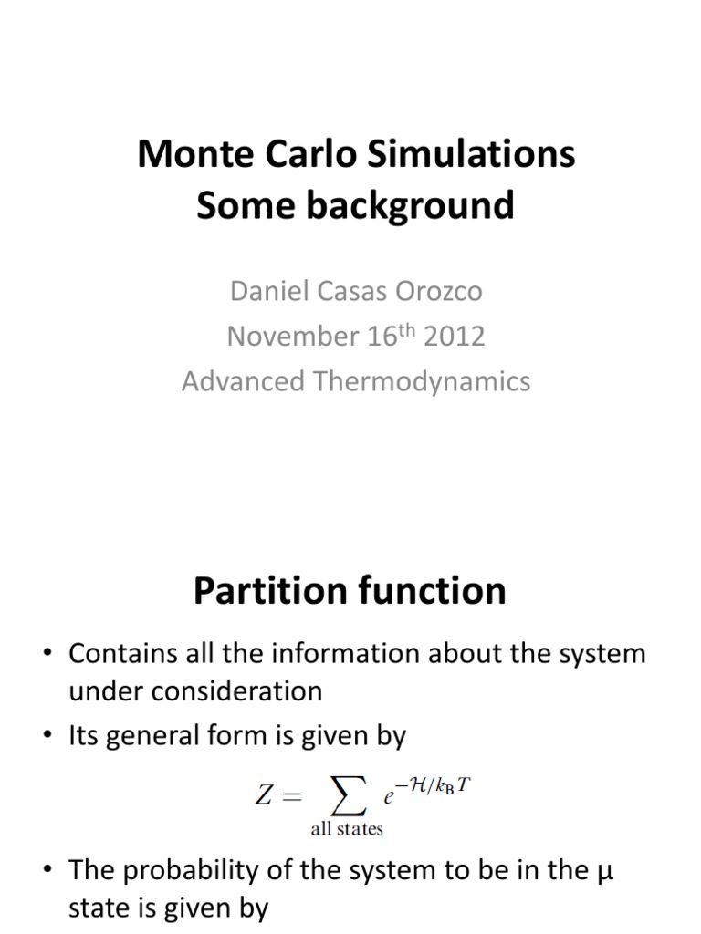 Monte Carlo Simulations | PDF | Markov Chain | Stochastic Process
