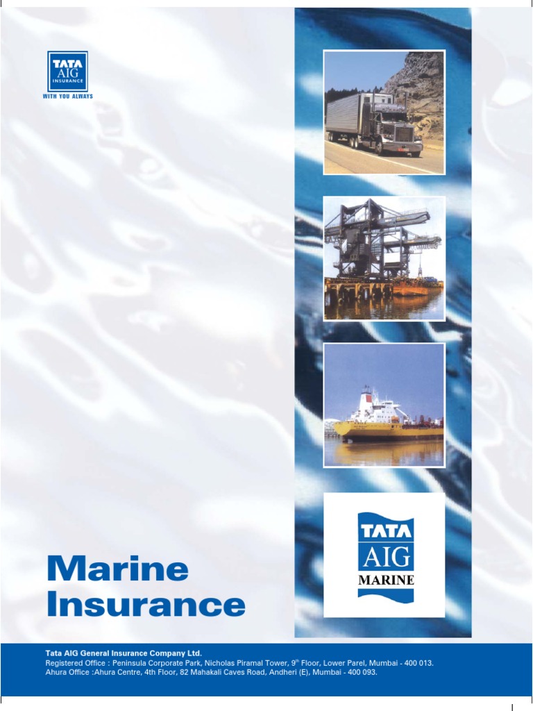 Tata Aig Marine Brochure Pdf Service Industries Trade