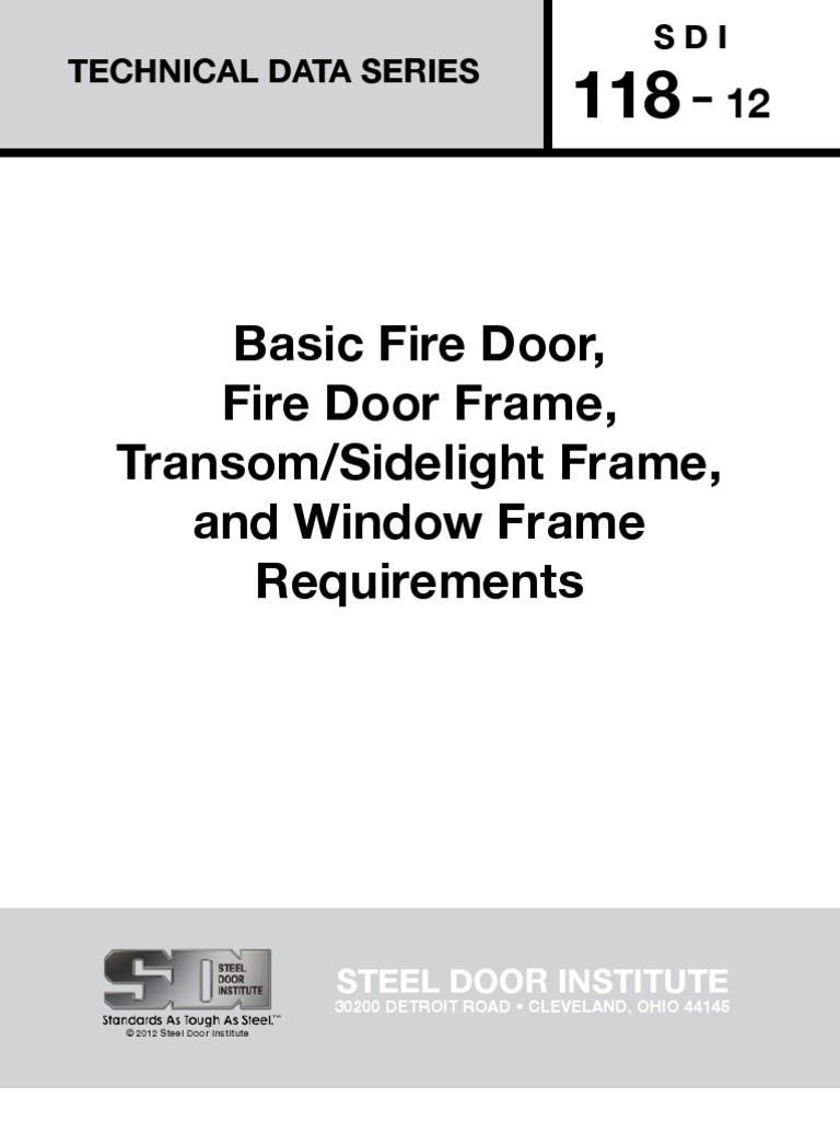 SDI - 118 - Standard Steel Doors and Frames | PDF | Door | Wall