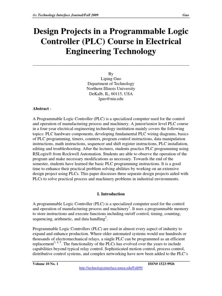 Design Projects in A PLC | Download Free PDF | Programmable Logic ...