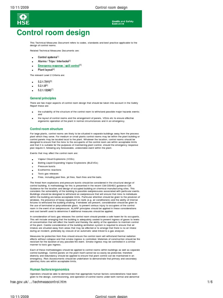 Control Room Design PDF | PDF | Lighting | Human Factors And Ergonomics