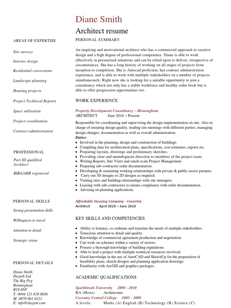 Architect Resume Template | PDF | Architect | Competence (Human Resources)