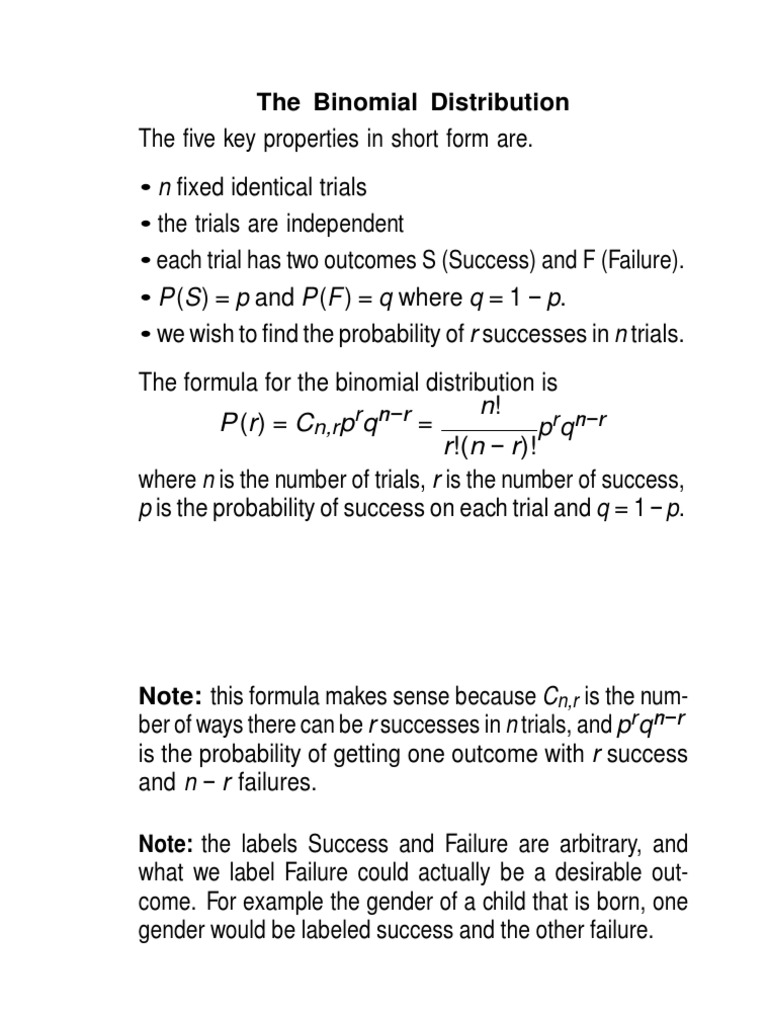 Binomial Distribution | Download Free PDF | Probability And Statistics | Mathematical Analysis