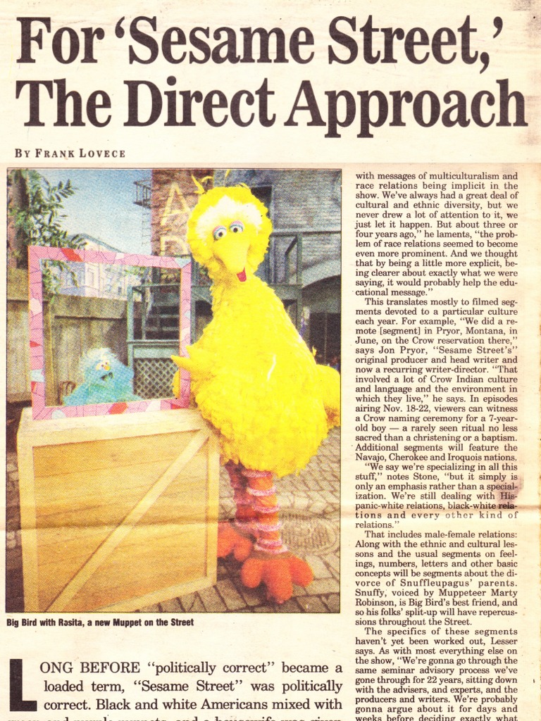 For 'Sesame Street,' The Direct Approach ('Sesame Street' Set Visit ...