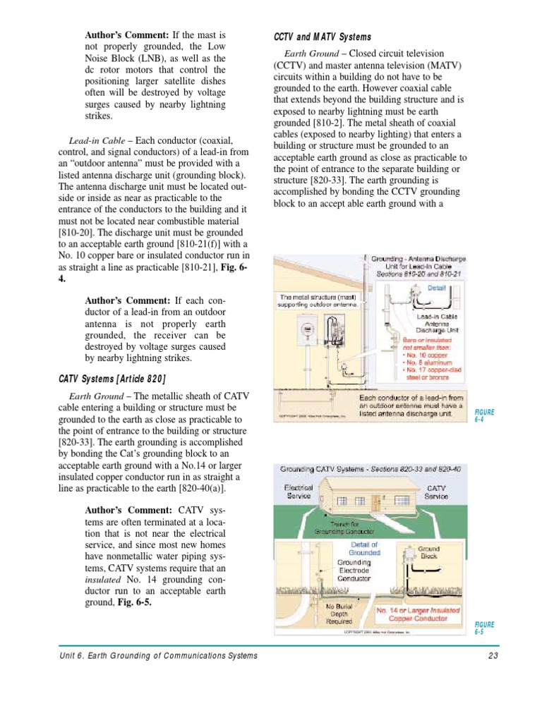 CCTV and MATV Systems: Earth Ground - Closed Circuit Television | PDF