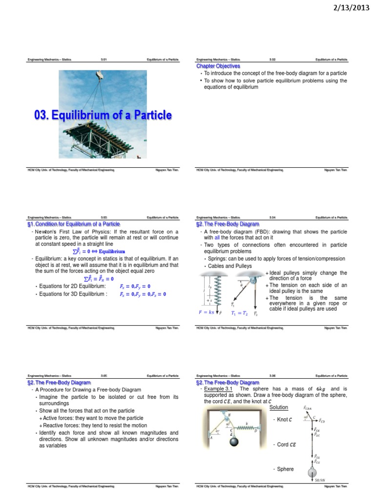 Particle Equilibrium in 2D and 3D | PDF | Force | Tension (Physics)