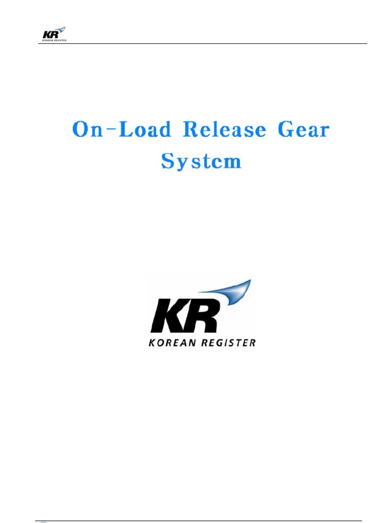 On-Load Release Gear System Guidelines | PDF | Mechanical Engineering | Manufactured Goods