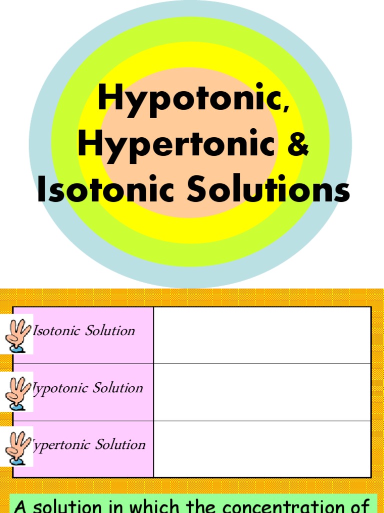 Hypotonic isotonic&hypertonic solutions | Osmosis | Earth & Life Sciences