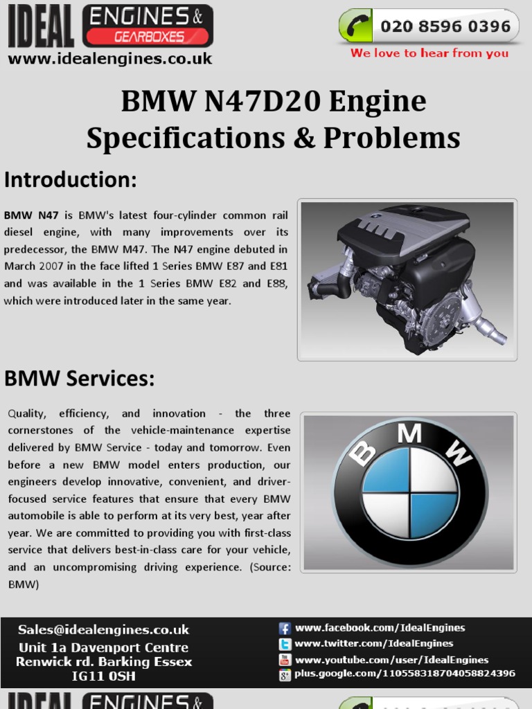 BMW N47D20 Engine | PDF | Systems Engineering | Automotive Technologies