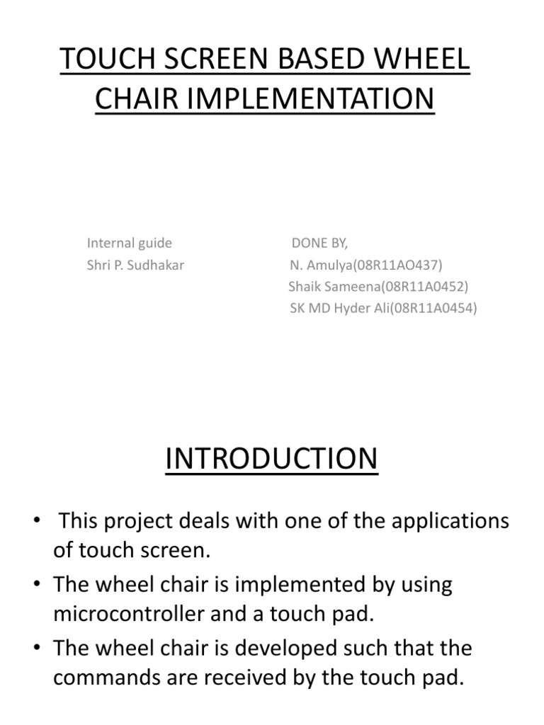 Touch Screen Wheelchair Implementation Guide | PDF | Home & Garden ...