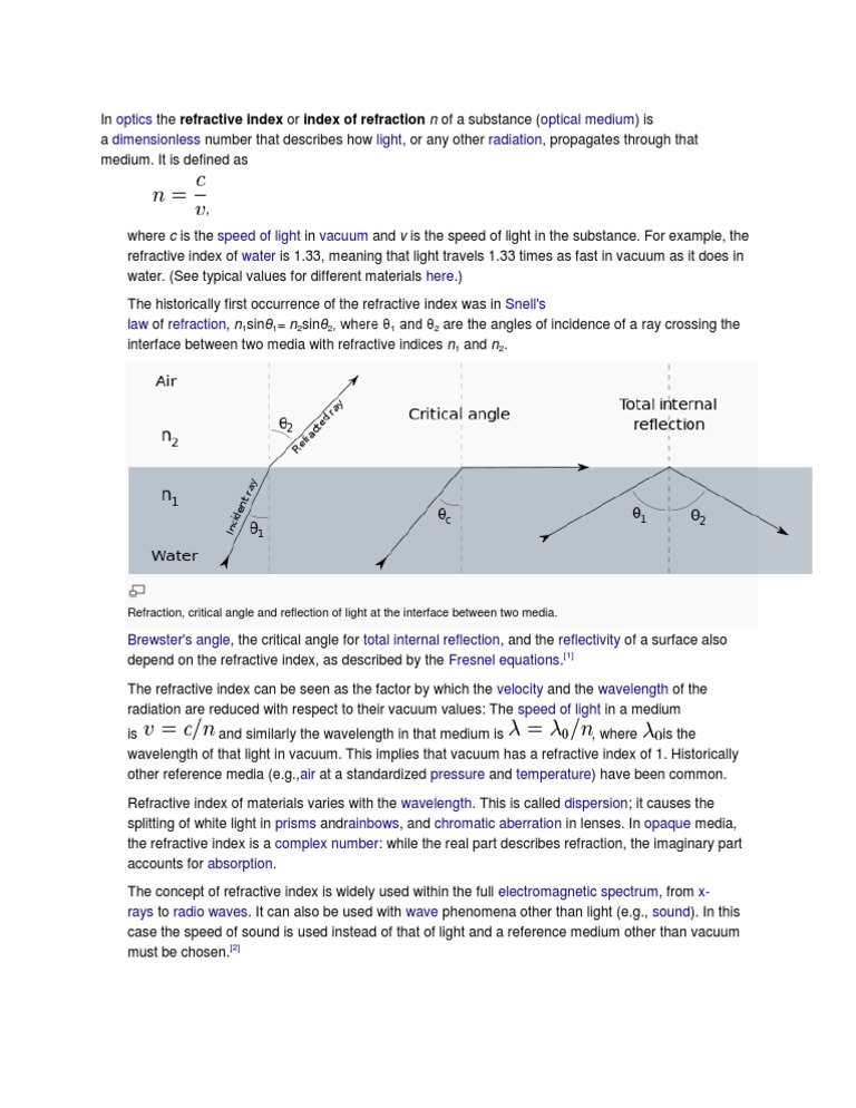 Understanding Refractive Index | PDF