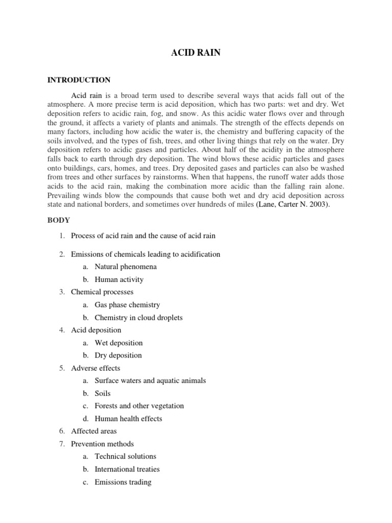 Acid Rain: Causes and Effects | PDF